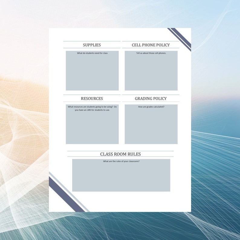 Editable Course Syllabus Template, High School Junior High About the ...