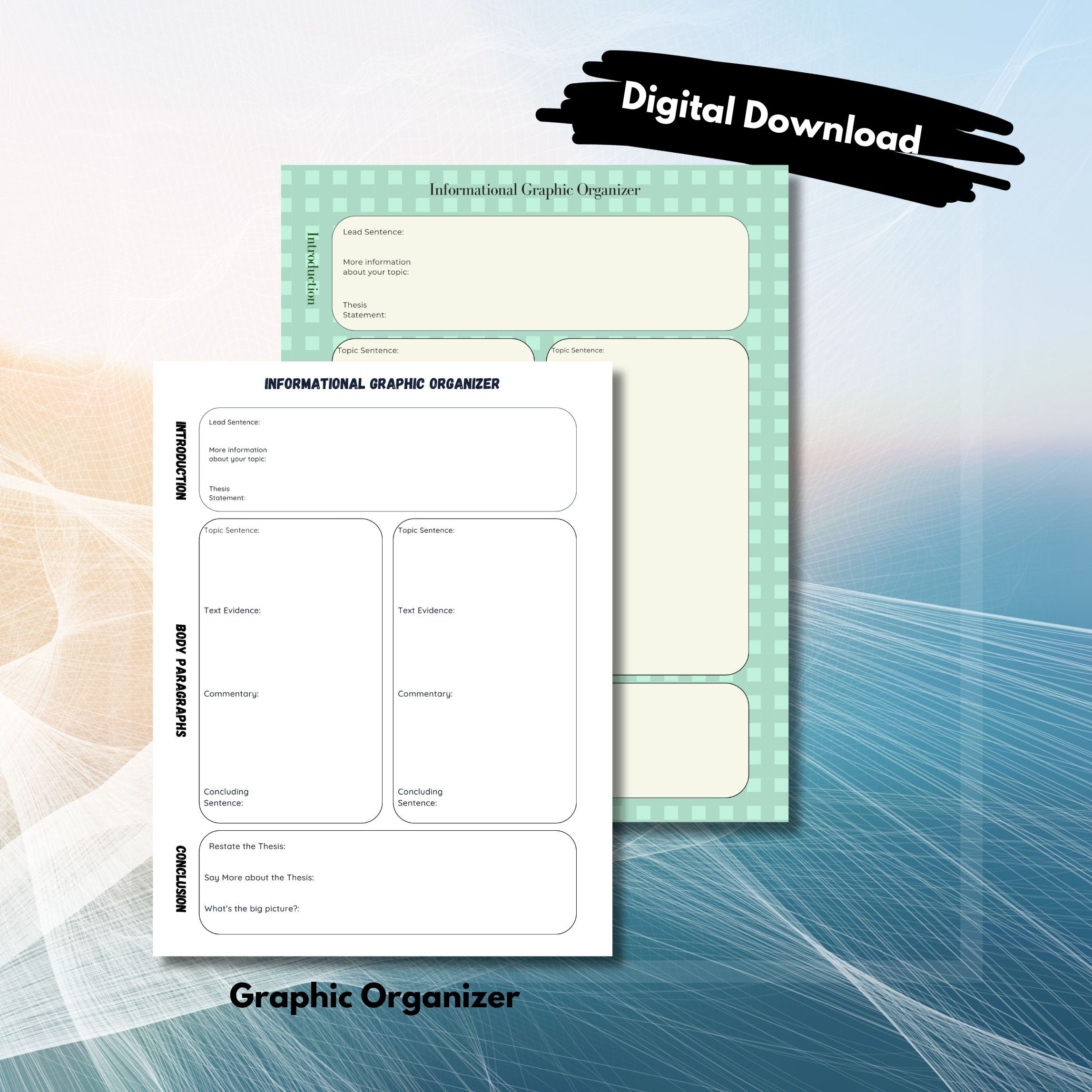 Informational Essay Graphic Organizer, Scaffolding for Writing - Etsy