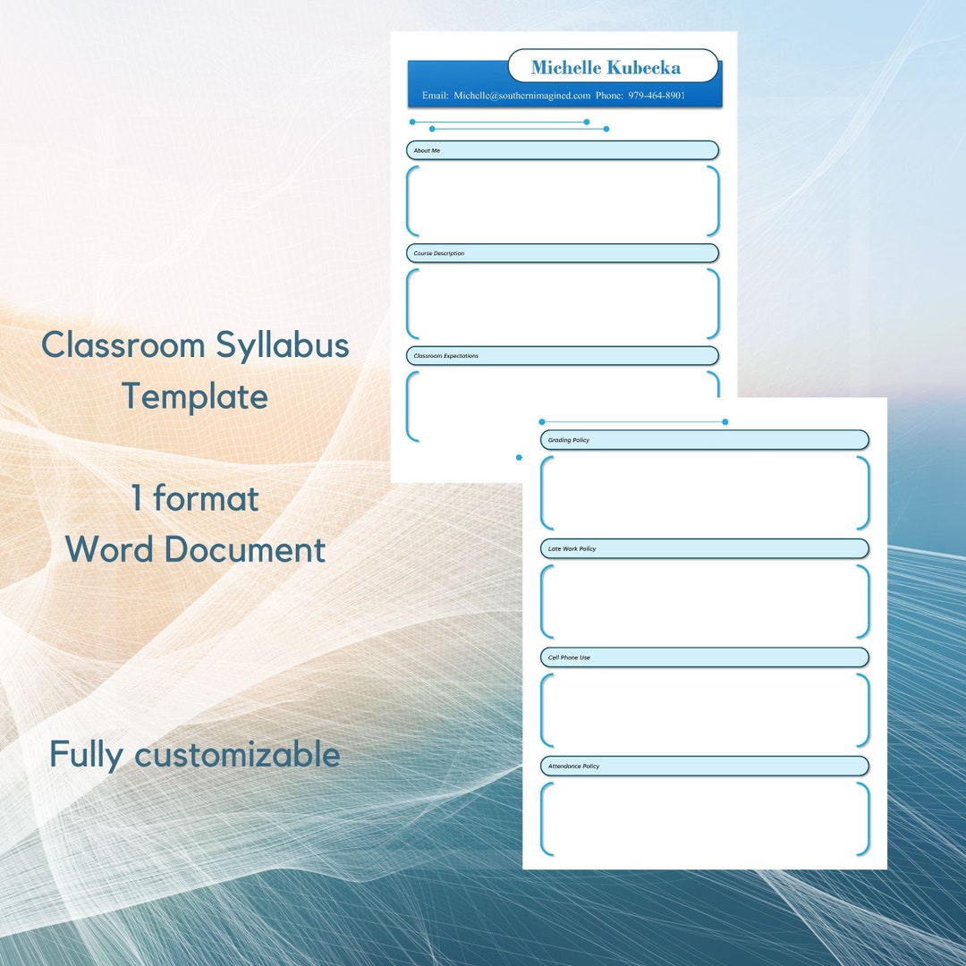 Course Syllabus Template in an Editable Contemporary Design, High ...
