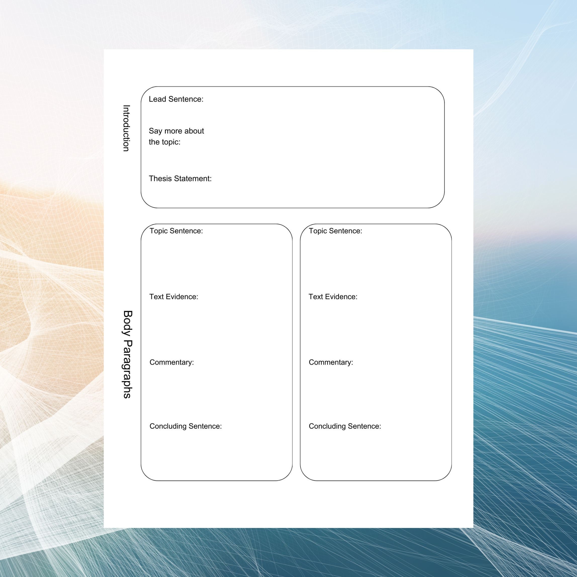 Informational Essay Graphic Organizer, Scaffolding for Writing - Etsy