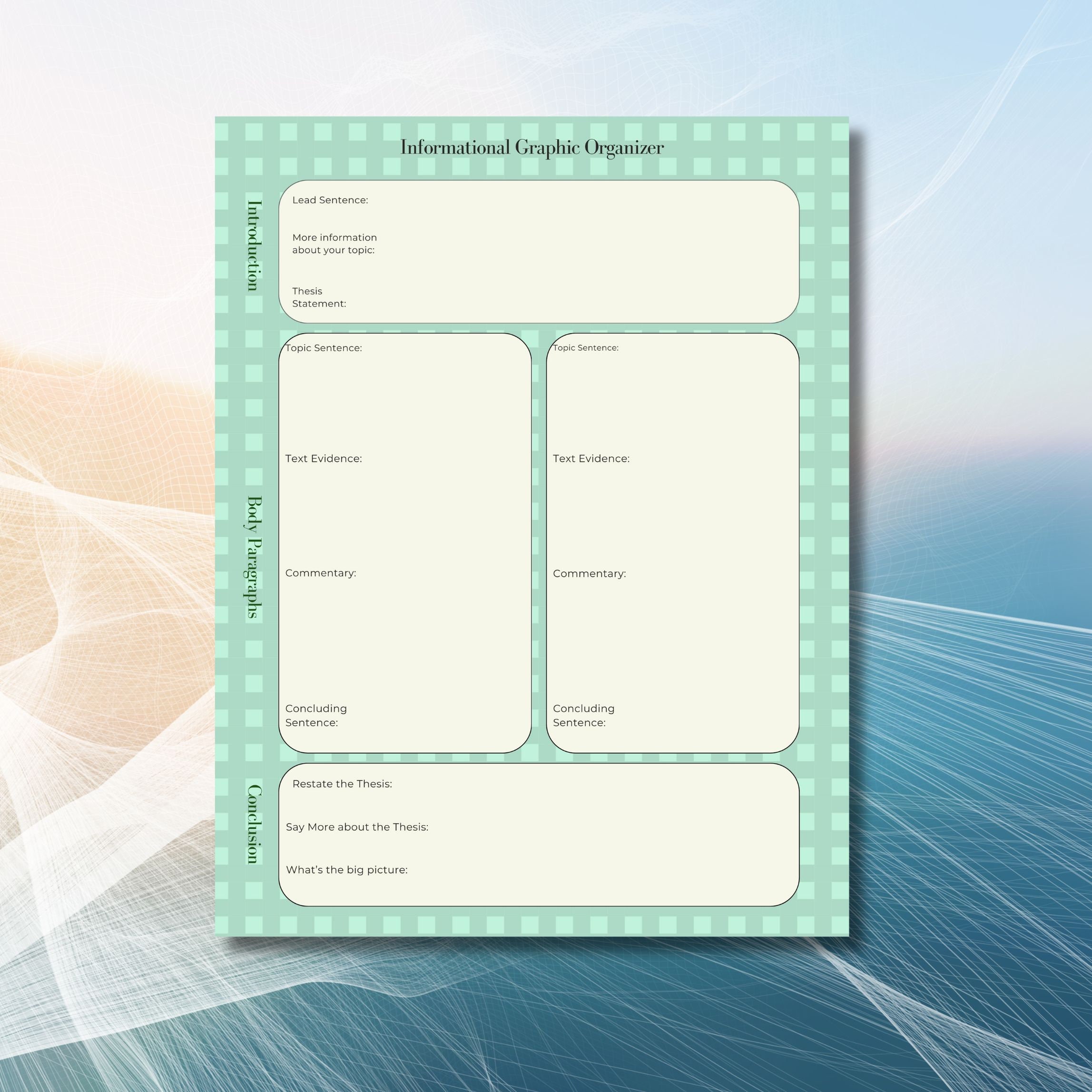 Informational Essay Graphic Organizer, Scaffolding for Writing - Etsy