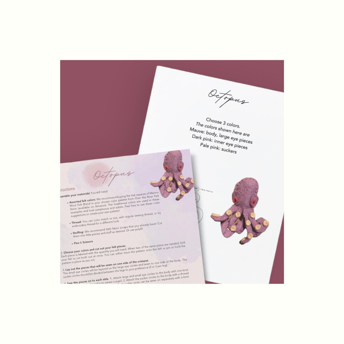 Octopus Spirit Animal Felt Pattern - Etsy