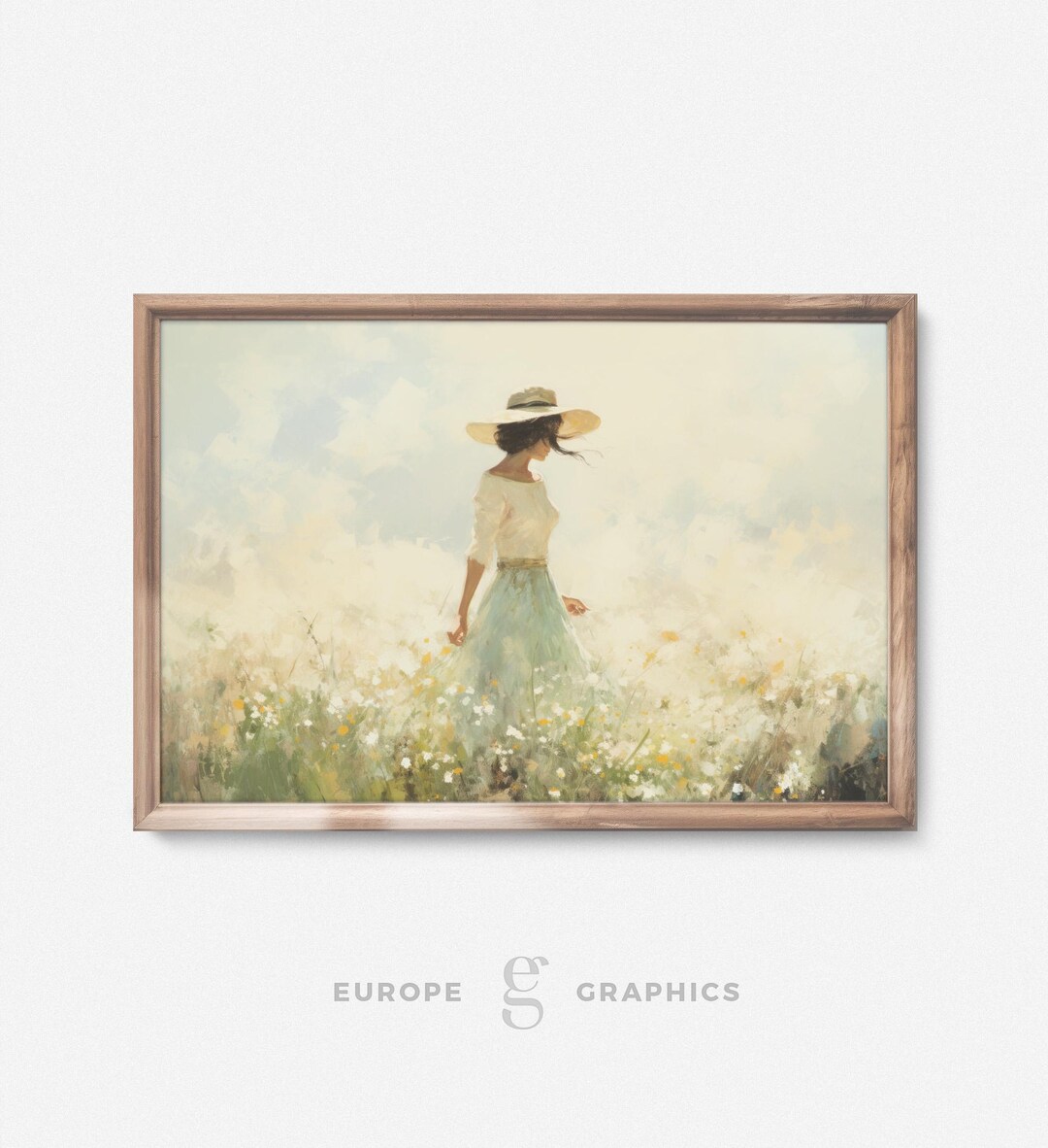 Breeze Whispers - Lady in a Color Field Landscape Oil Painting, Color ...