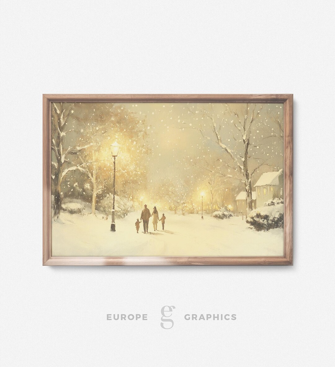 Winter Evening Stroll- Family on a Walk in a Winter Night City ...