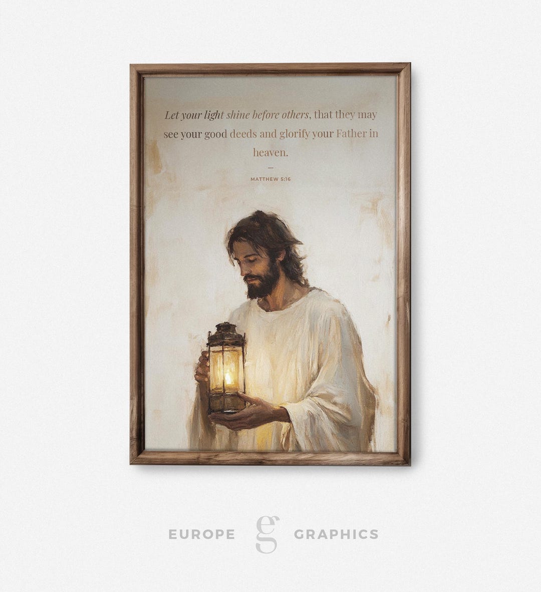 Good Deeds- Jesus Christ Holding Light, Bible Quote Christian Vintage ...