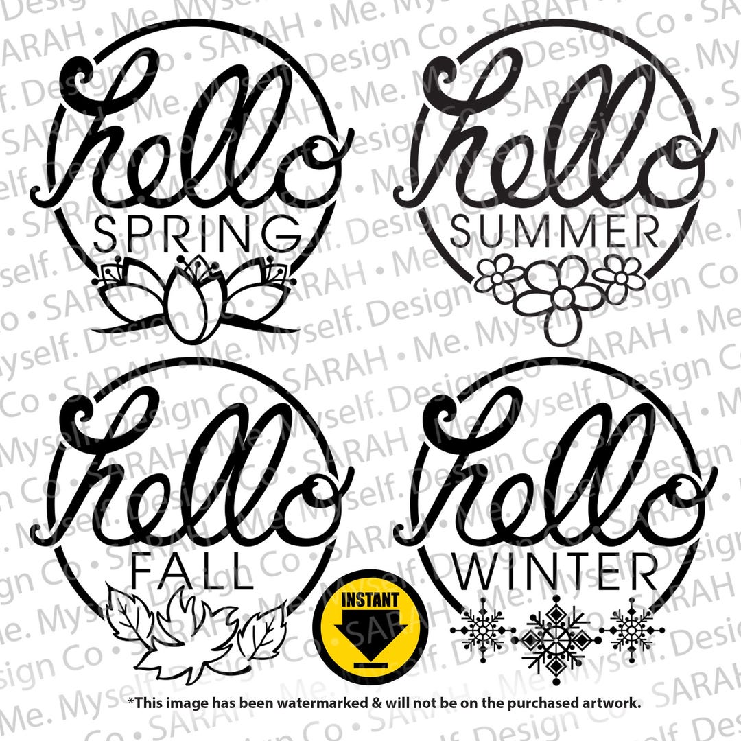 Hello Spring, Summer, Fall & Winter Bundle (digital Download) - Etsy