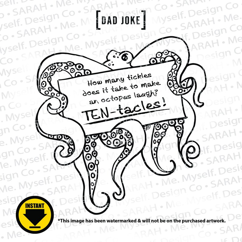 Dad Joke: Octopus Tickles (digital Clipart) - Etsy