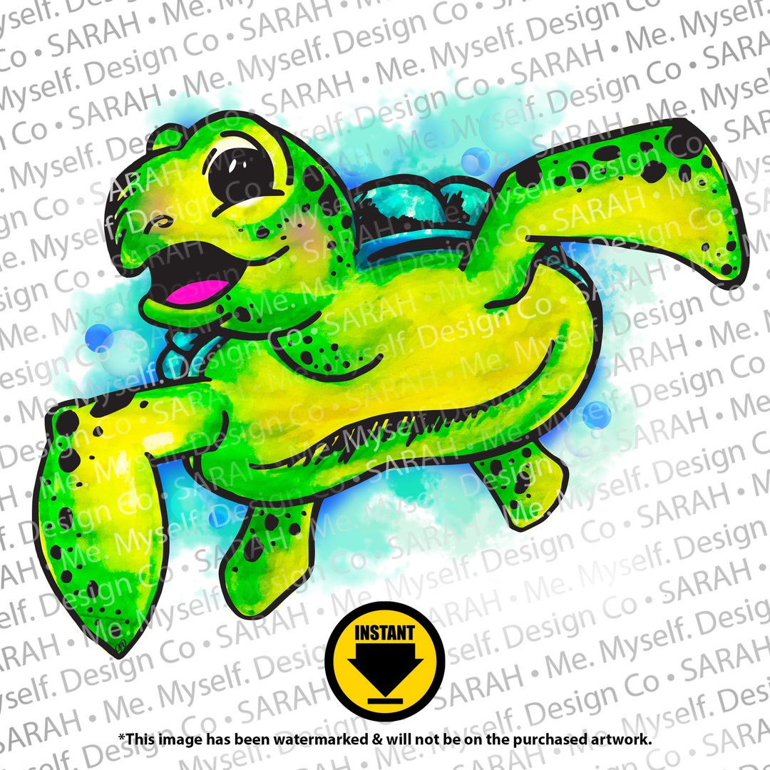 Salty the Sea Turtle (digital Art) - Etsy