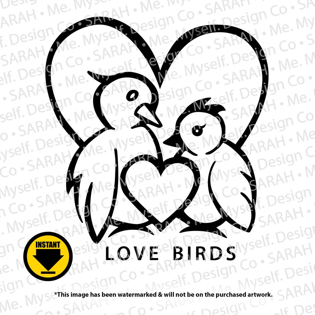 Love Birds (digital Clipart Artwork) - Etsy