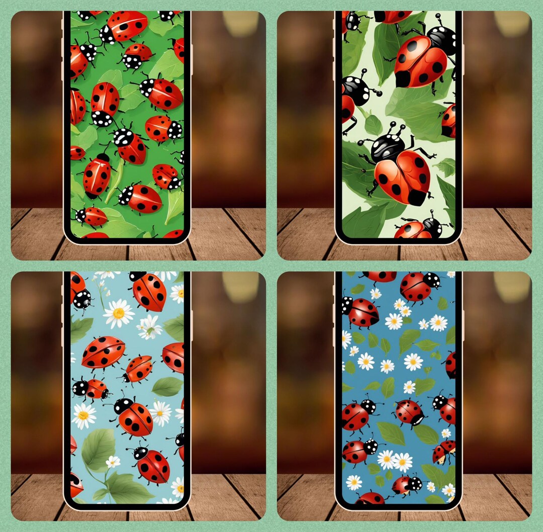 Ladybug Phone Wallpaper; Ladybug Lockscreen Wallpaper; - Etsy