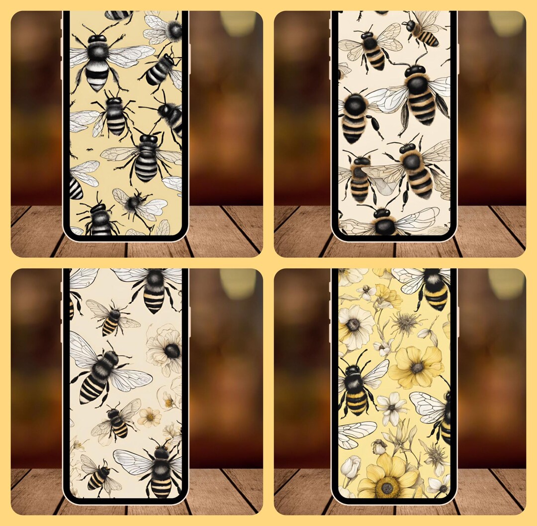 Bee Phone Wallpaper; Bee Lockscreen Wallpaper; - Etsy