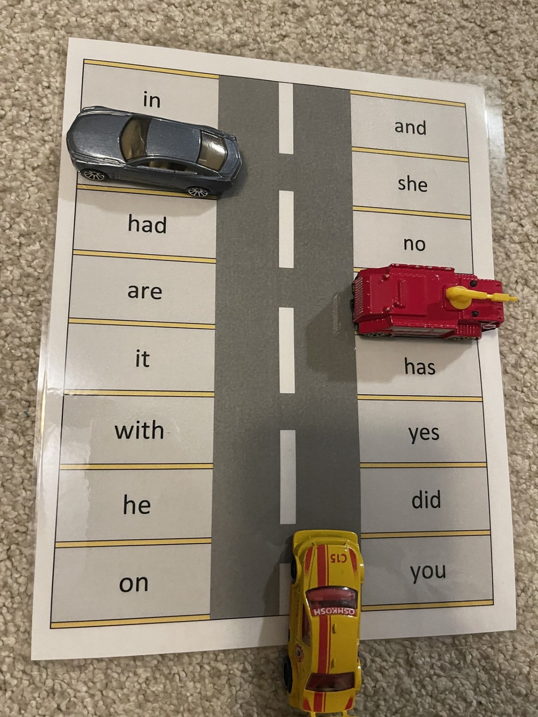 Sight Word Parking Lot Learning; Sight Word PDF Parking Lot Printable ...