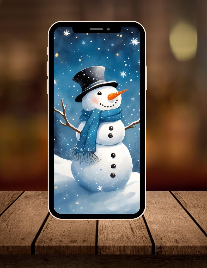Snowman Phone Wallpaper; Christmas Characters Lockscreen Wallpaper ...