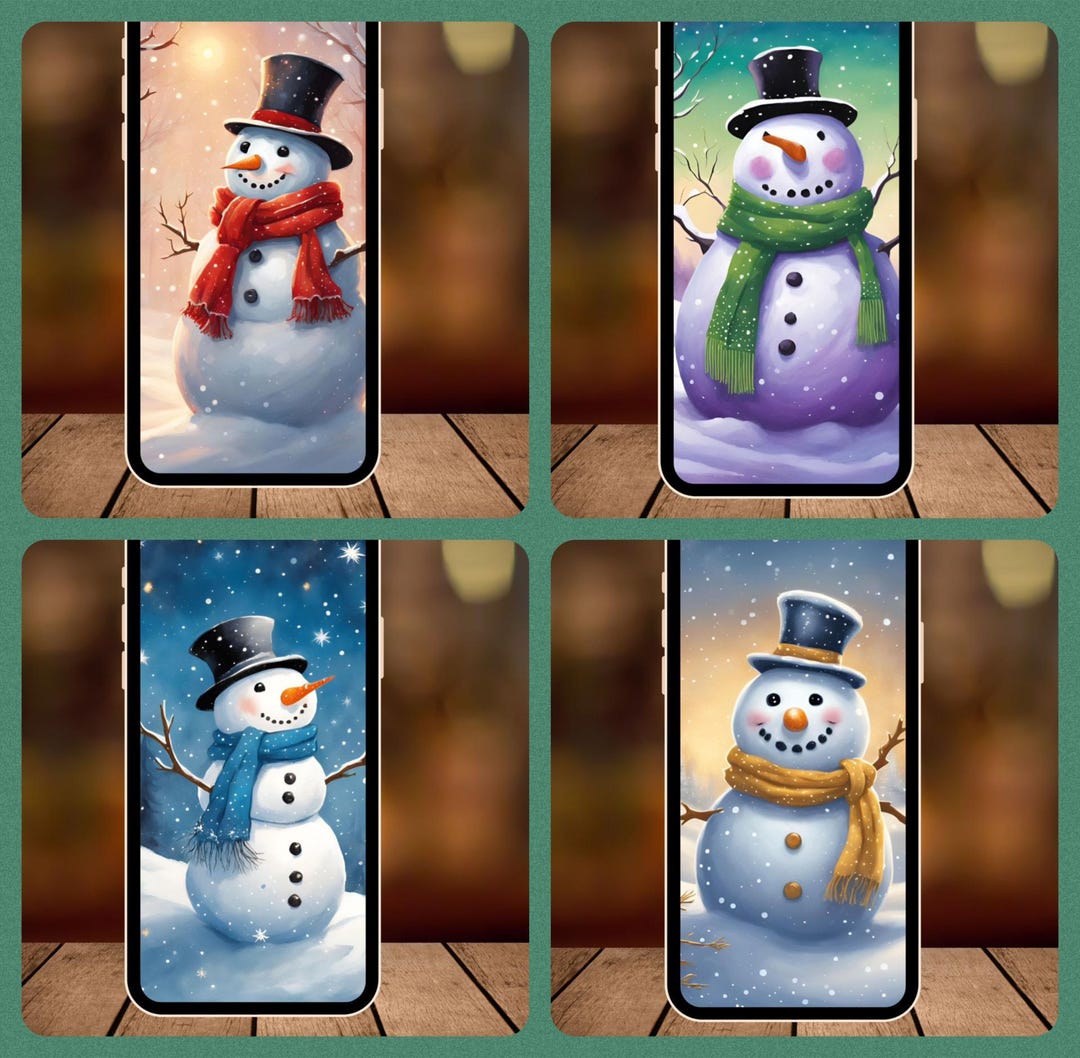 Snowman Phone Wallpaper; Christmas Characters Lockscreen Wallpaper ...