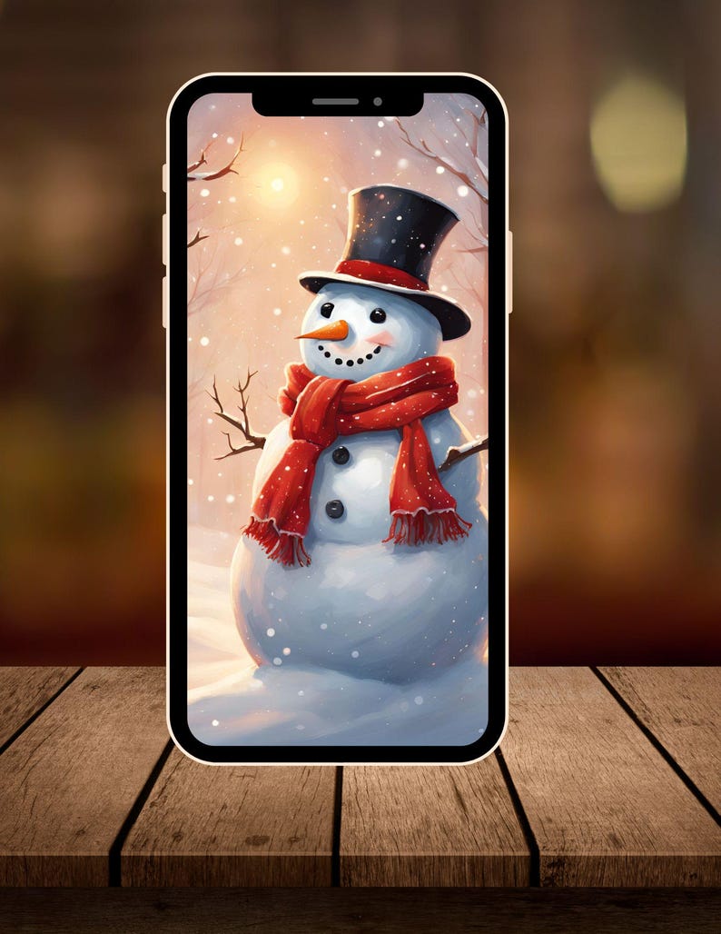 Snowman Phone Wallpaper; Christmas Characters Lockscreen Wallpaper ...