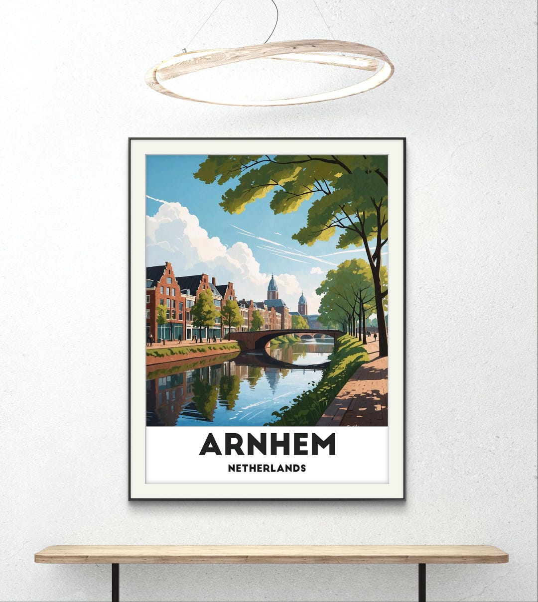 Arnhem Netherlands Poster: Dutch Canal Architecture Art - Etsy