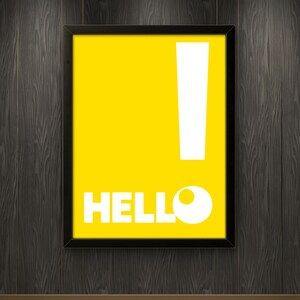 Hello Poster, Yellow Poster yellow 'hello' Greeting Poster Warm Welcome ...