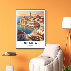Chania Poster - Stunning Sunset Over Chania Harbor Greece Art Print ...