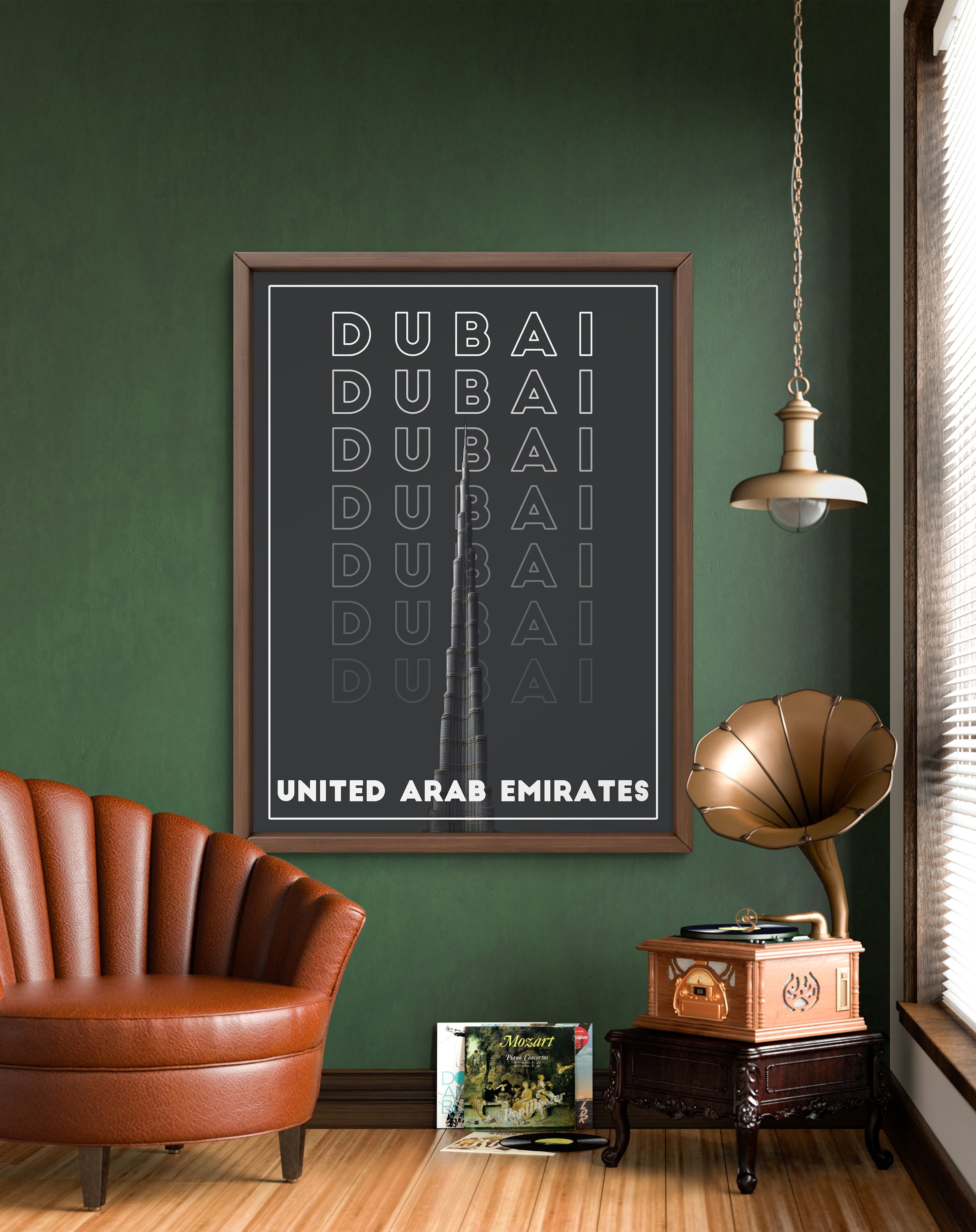 Modern Dubai Skyline Poster Iconic Burj Khalifa Art Print for Home and ...
