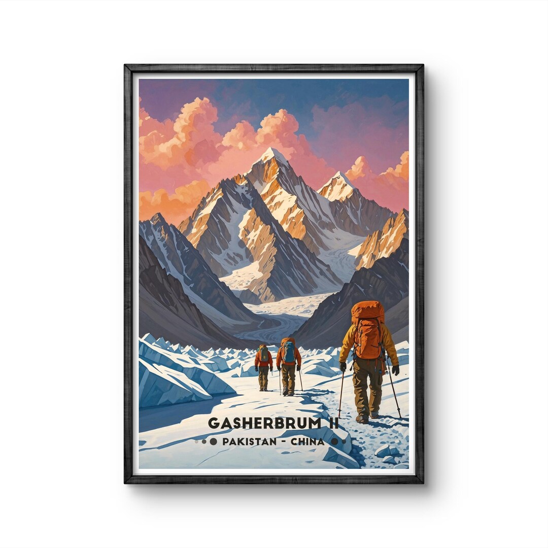 Gasherbrum II Vintage Poster - Iconic Himalayan Mountain Print ...