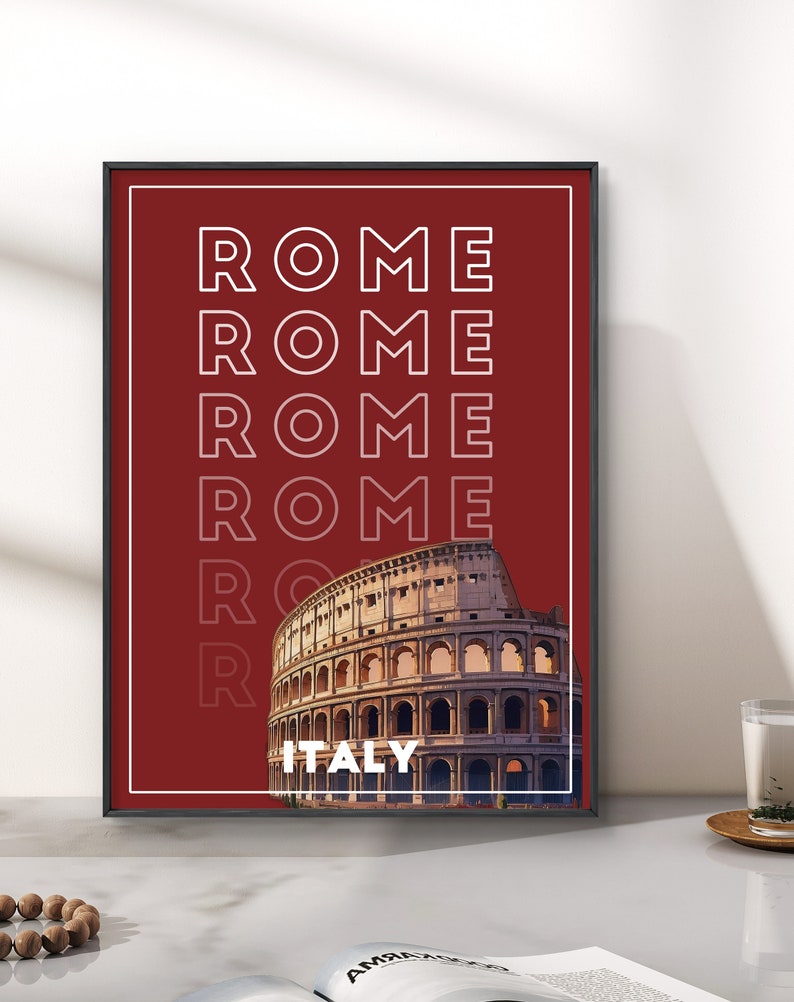 Rome Colosseum Wall Art Ancient Rome Poster, Vintage Italy Travel Print ...