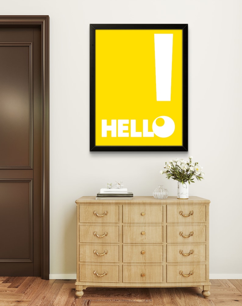 Hello Poster, Yellow Poster yellow 'hello' Greeting Poster Warm Welcome ...