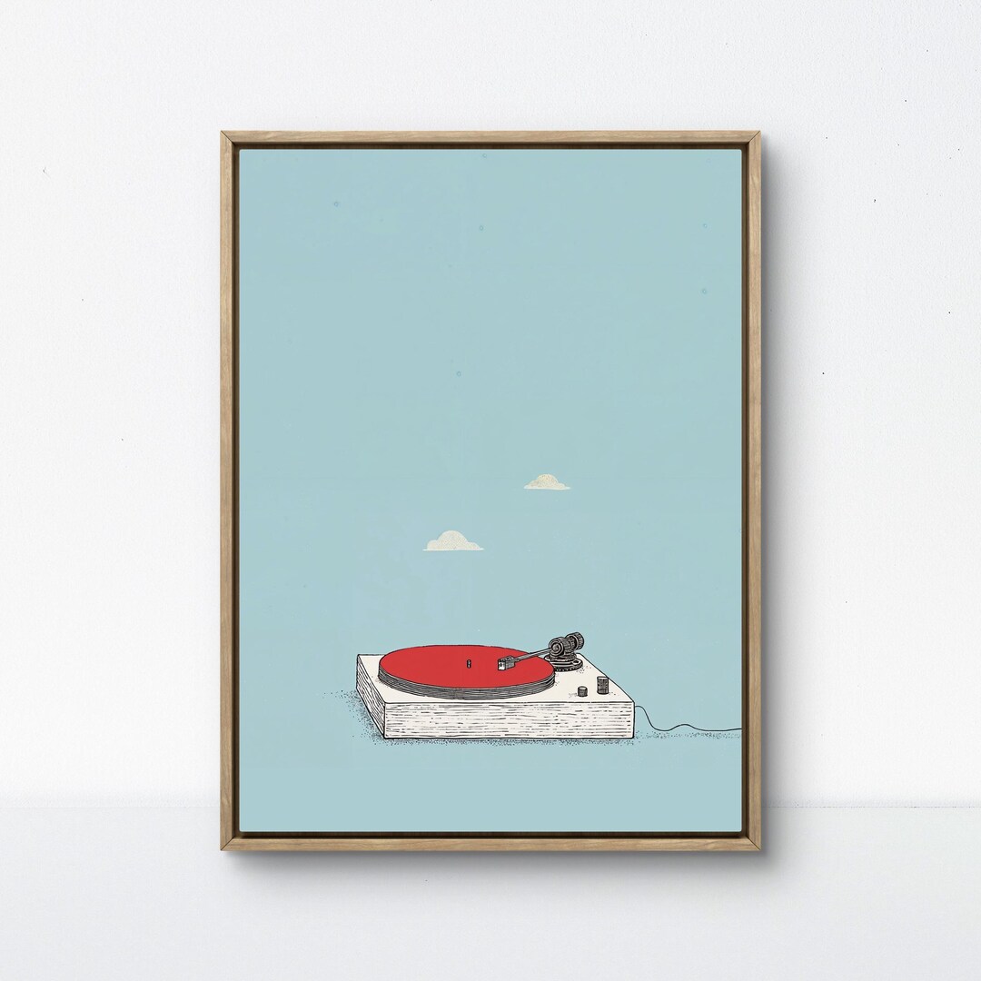 Red Turntable Art Print: Minimalist Record Player Illustration - Etsy