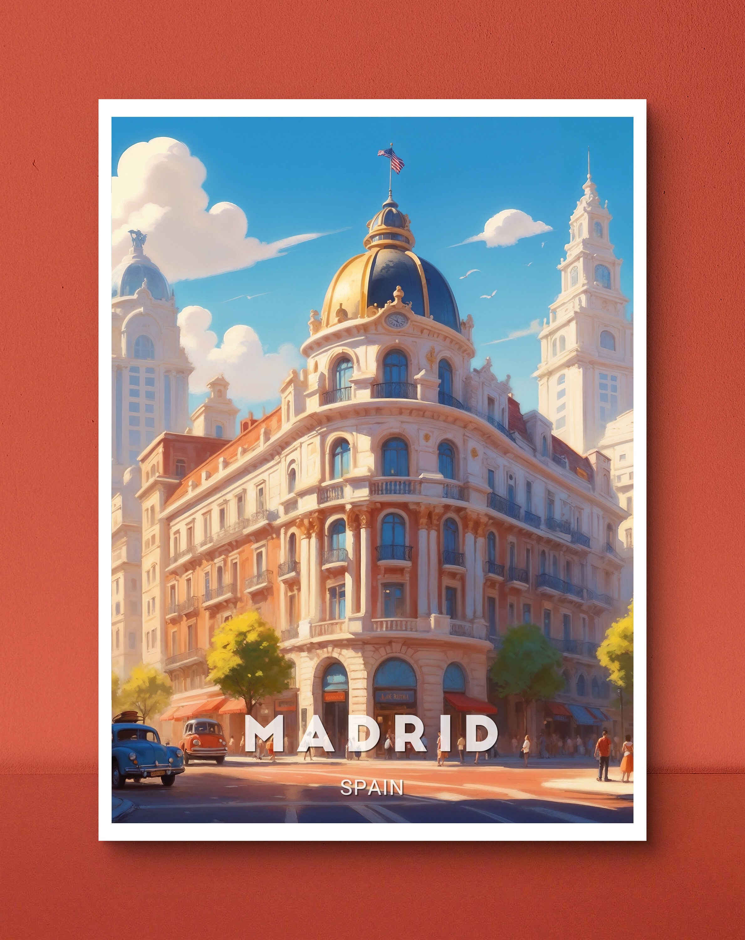 Madrid Poster Stunning Art Print of Madrid's Iconic Architecture and ...