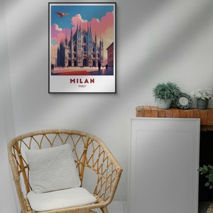 Milan Poster Stunning Art Print of Milan Cathedral With Vibrant Sunset ...