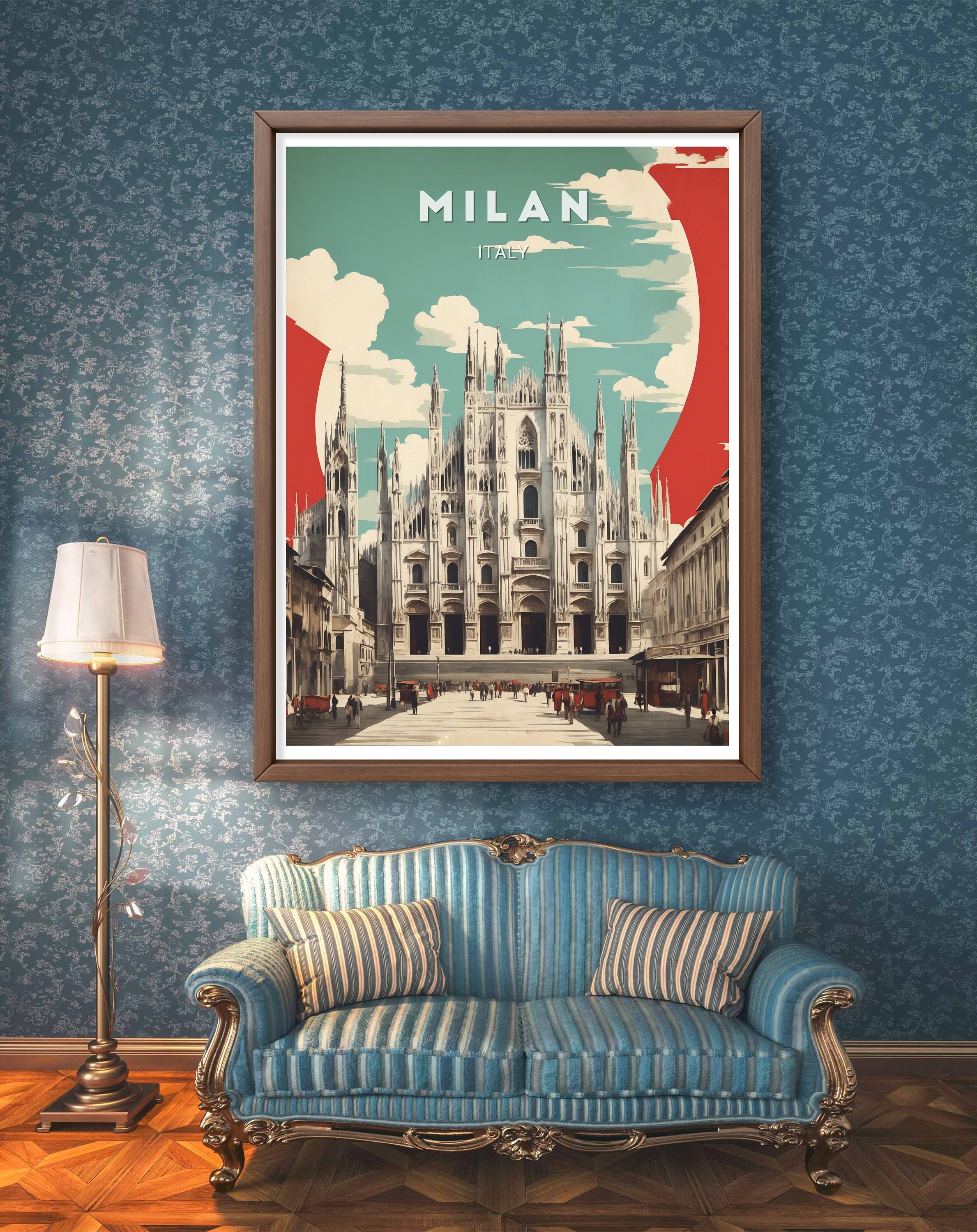 Milan Poster Stunning Vintage Style Art Print of Milan Cathedral ...