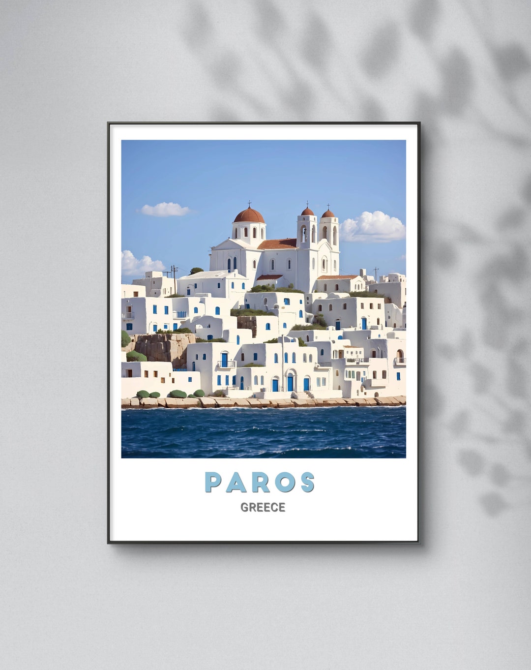 Paros Poster - Stunning Greek Island Architecture and Seaside View ...