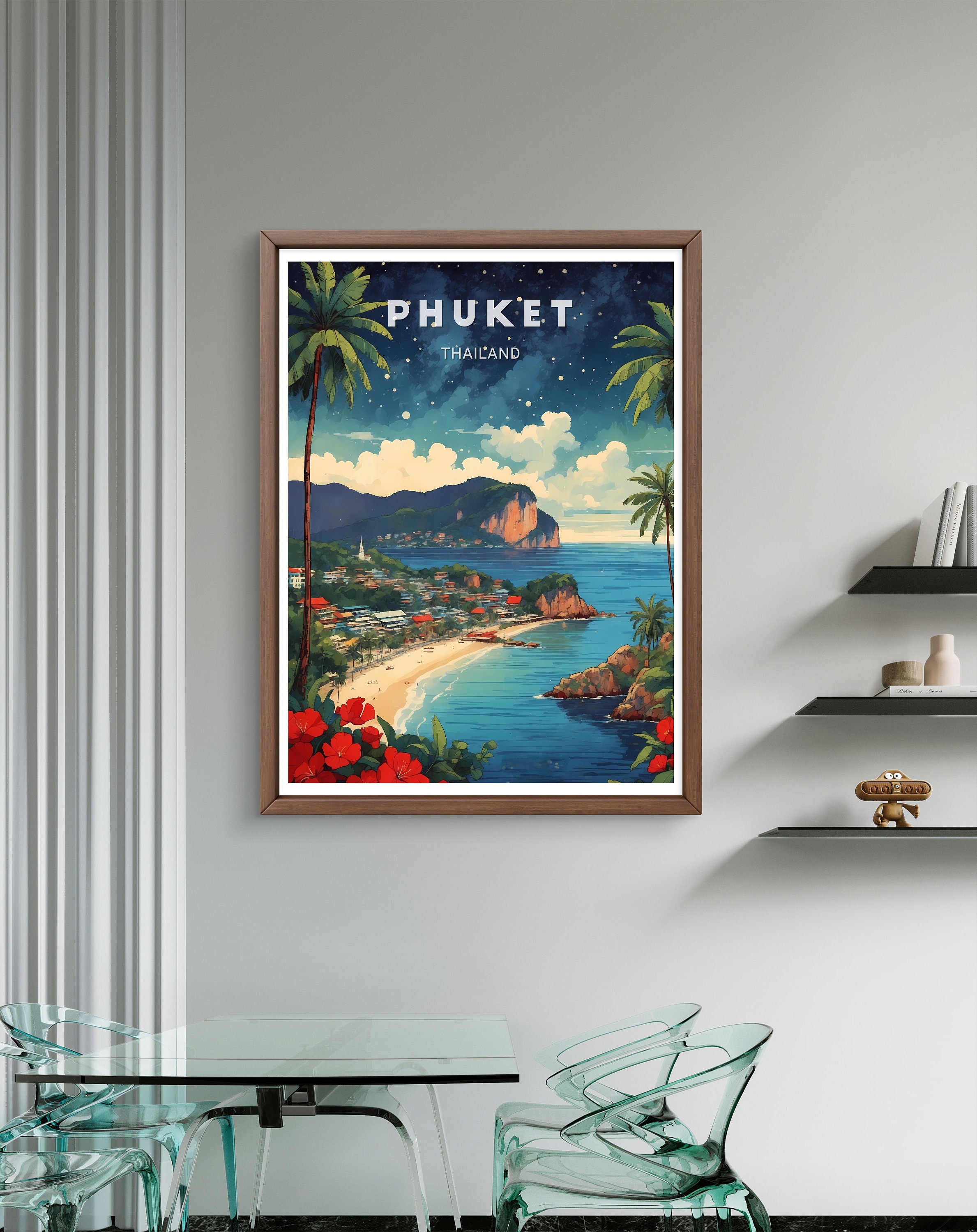 Phuket Poster Stunning Tropical Nightscape Art Print With Vibrant ...