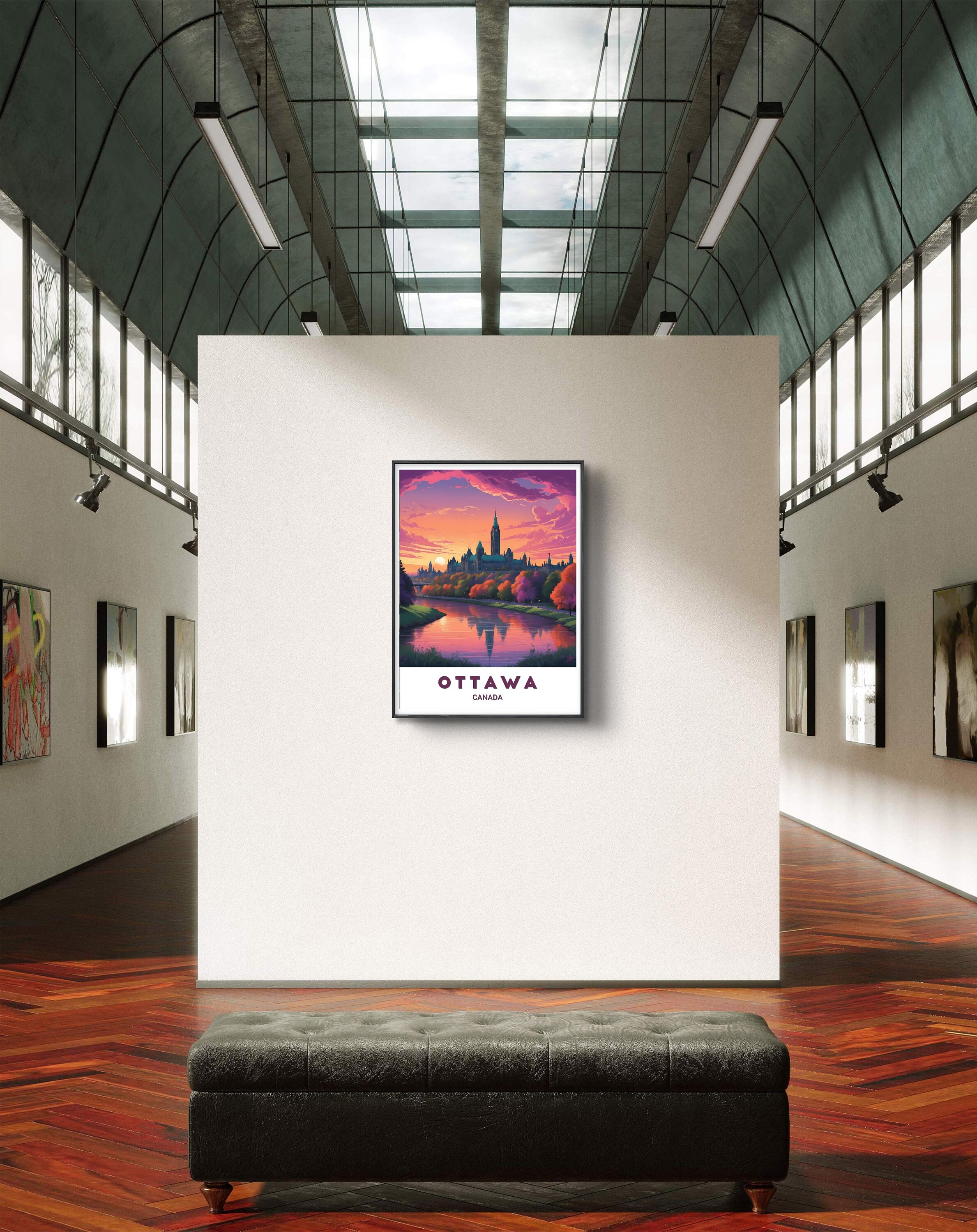 Ottawa Poster Breathtaking Sunset Over Parliament Hill and Rideau Canal ...