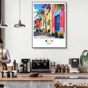 Kos Poster - Vibrant Streets of Kos Greece Wall Art - Perfect Home ...