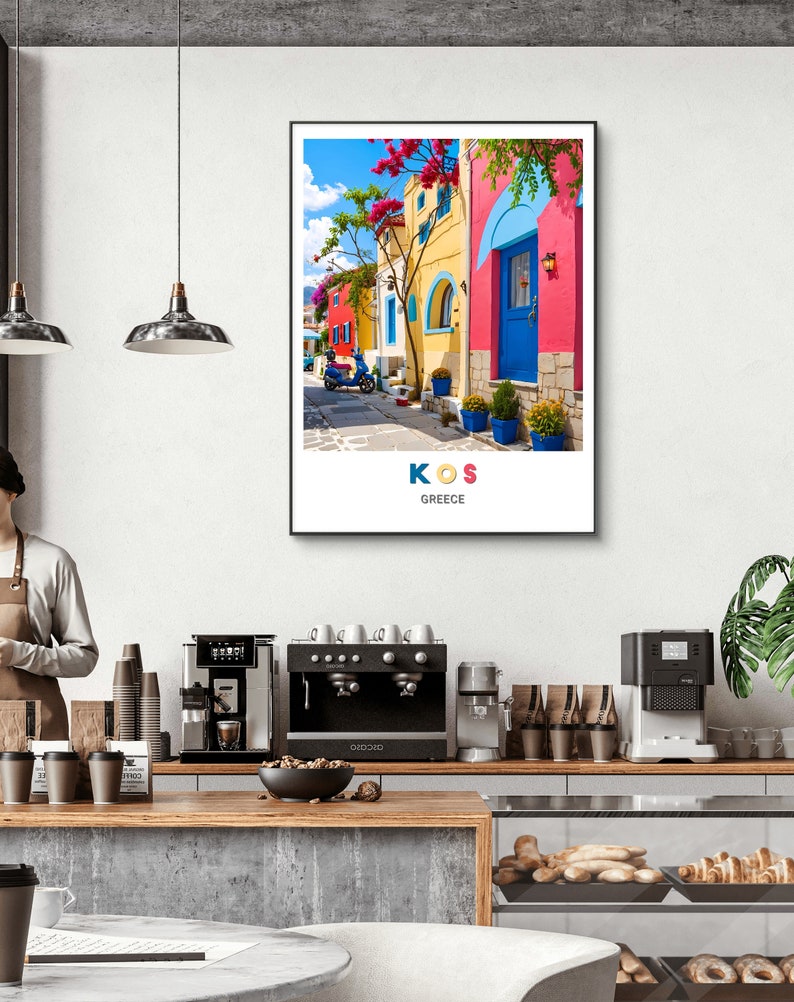 Kos Poster Vibrant Streets of Kos Greece Wall Art Perfect Home Decor ...