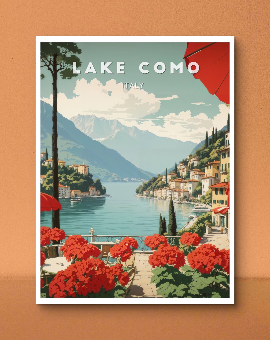 Lake Como Poster - Stunning Art Print of Lake Como's Scenic Beauty and ...