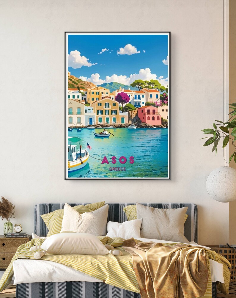 Asos Poster Captivating Coastal Scene From Greece, Perfect for Home ...