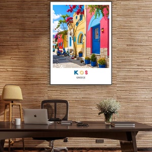 Kos Poster - Vibrant Streets of Kos Greece Wall Art - Perfect Home ...