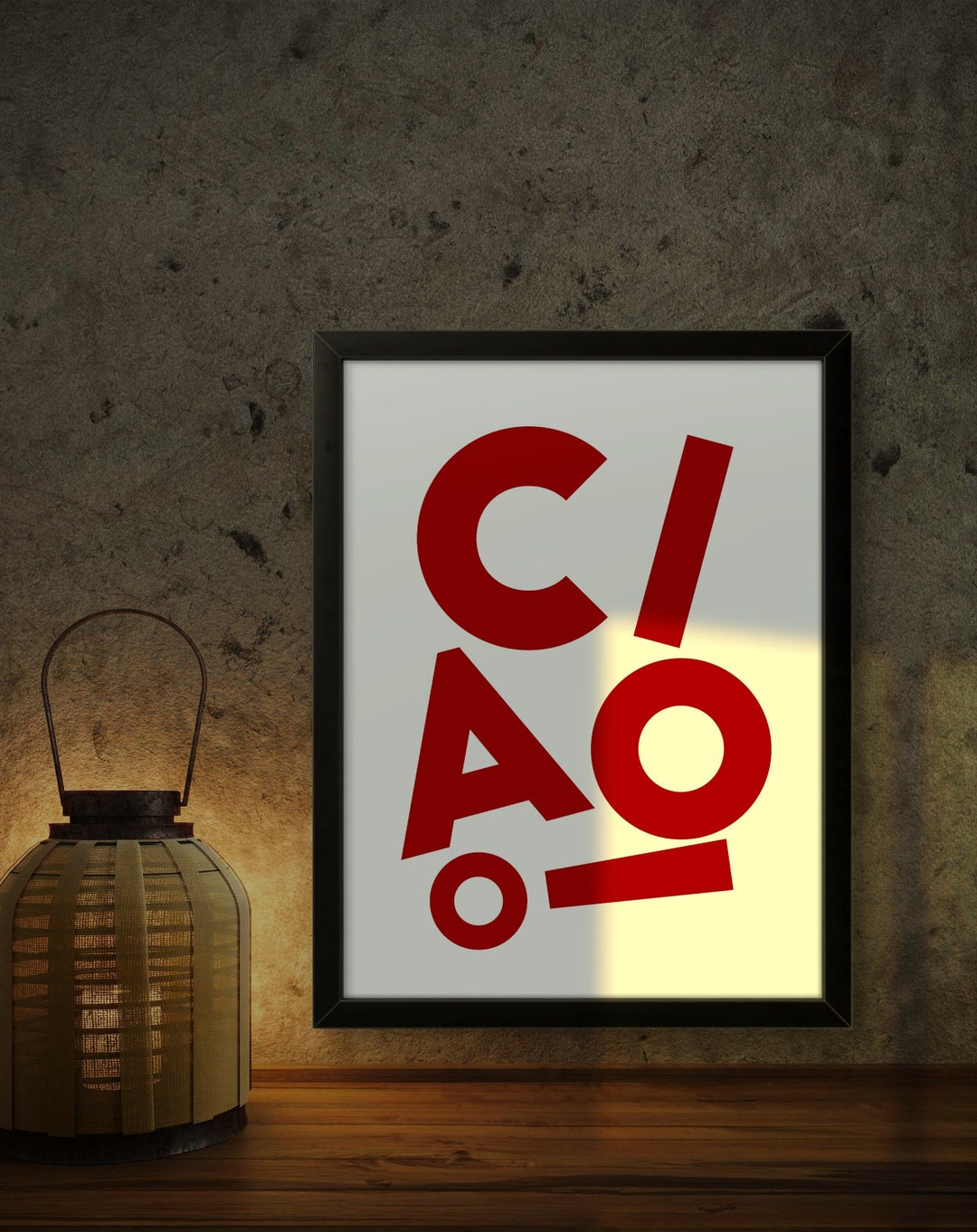 Ciao Red Poster Bold Modern Art, Red & White Home Decor, Conversation ...