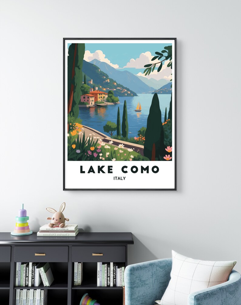 Lake Como Poster Stunning Art Print Showcasing the Picturesque Charm ...