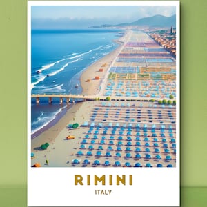 Rimini Poster Beautiful Art Print of the Vibrant Rimini Beachfront ...