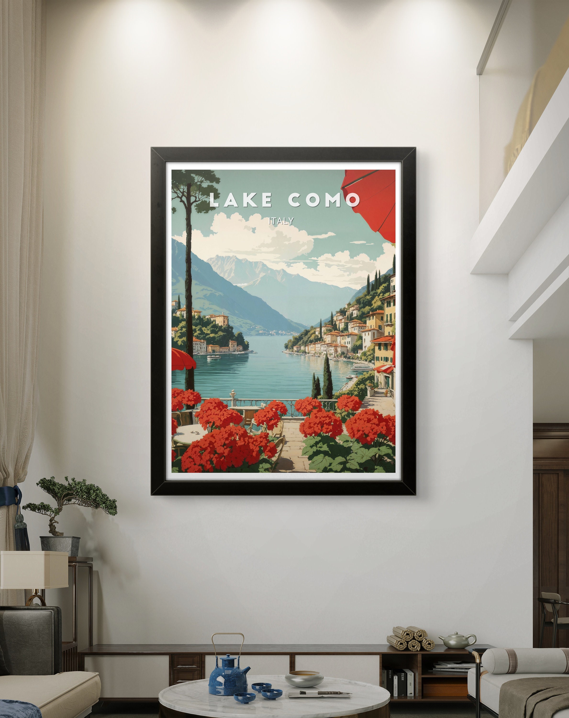 Lake Como Poster - Stunning Art Print of Lake Como's Scenic Beauty and ...