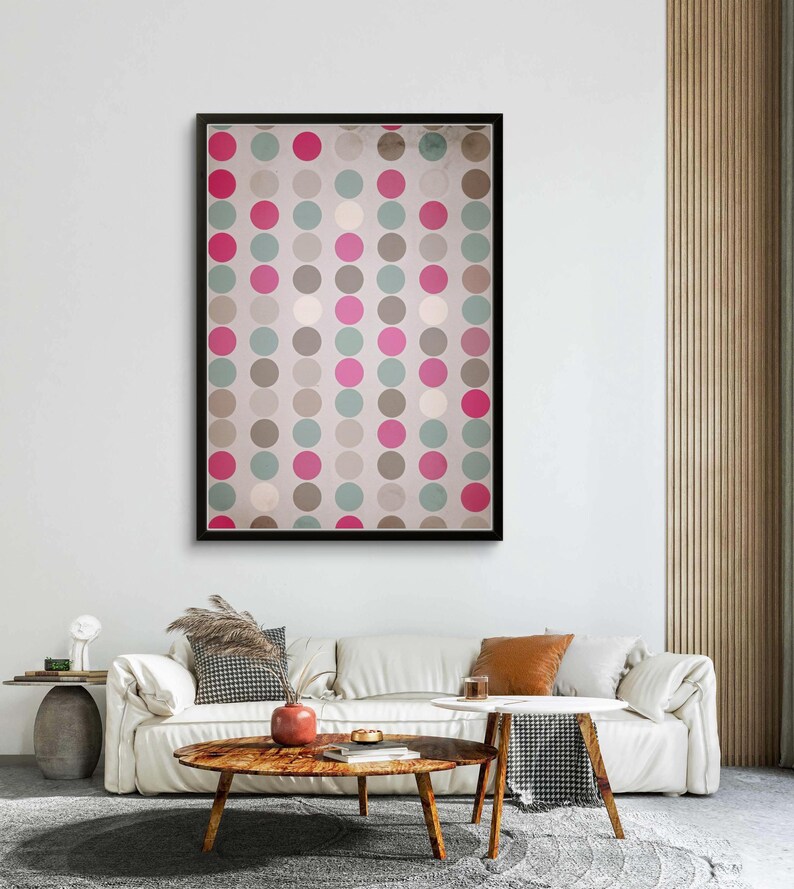 Polka Dots Poster: Retro Pastel Pattern Wall Art - Etsy