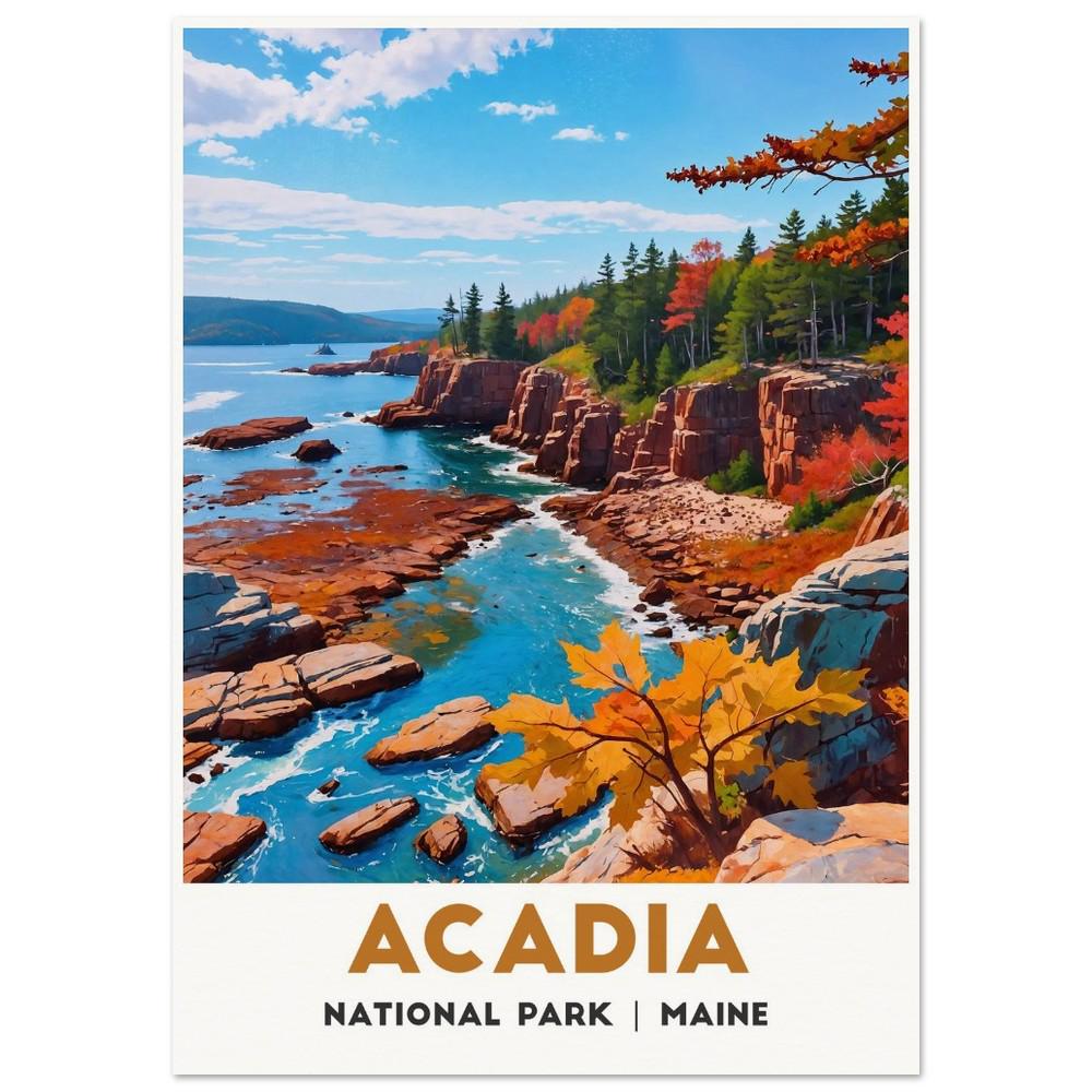Acadia National Park Poster Stunning Maine Coastal Landscape Art - Etsy