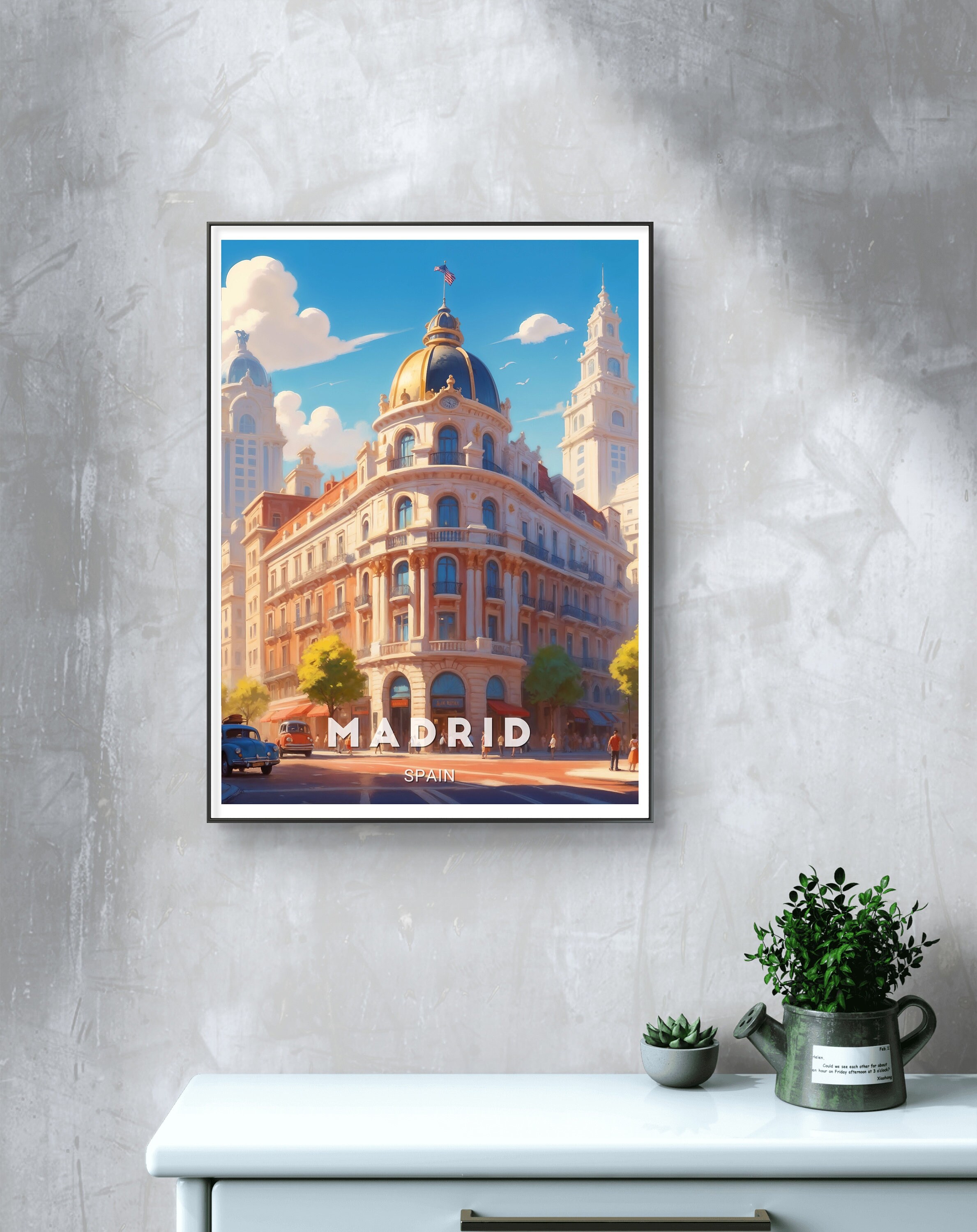 Madrid Poster Stunning Art Print of Madrid's Iconic Architecture and ...