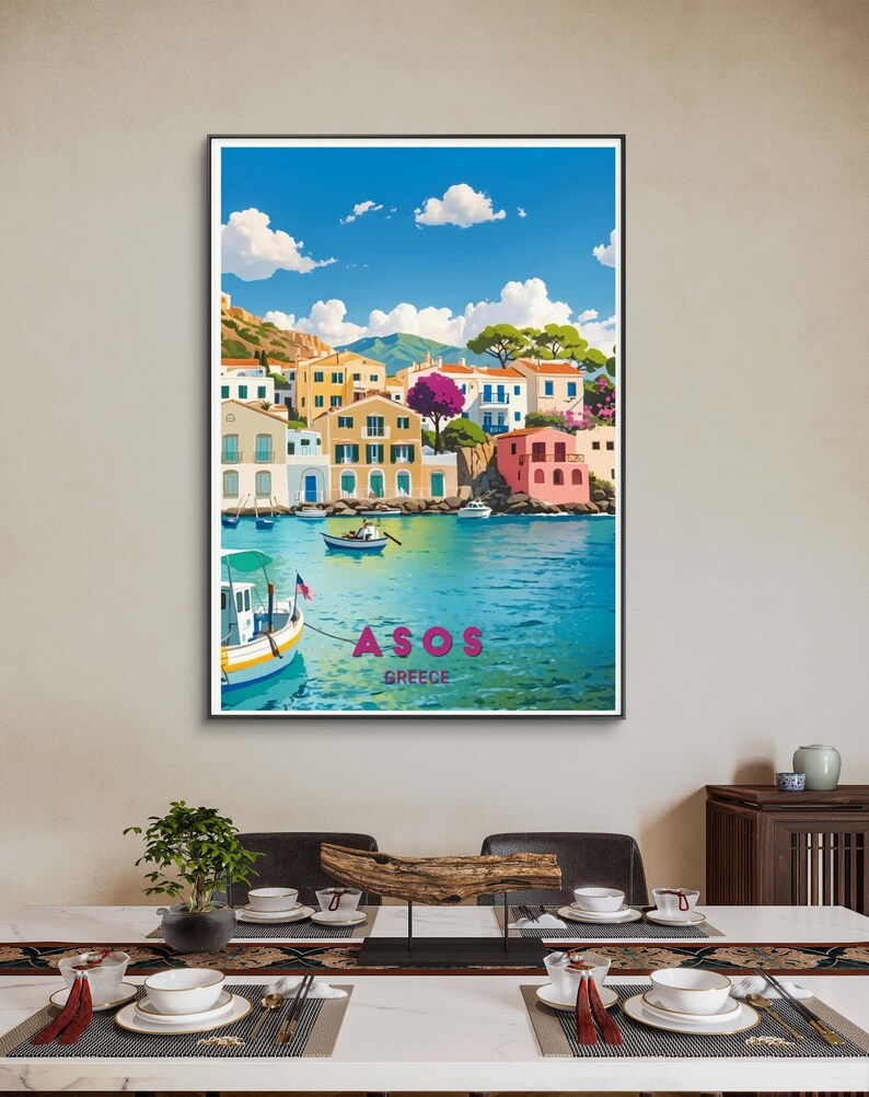 Asos Poster Captivating Coastal Scene From Greece, Perfect for Home ...