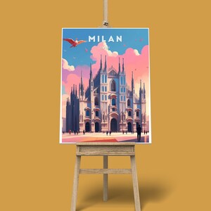 Milan Poster - Stunning Art Print of Milan Cathedral With Vibrant ...
