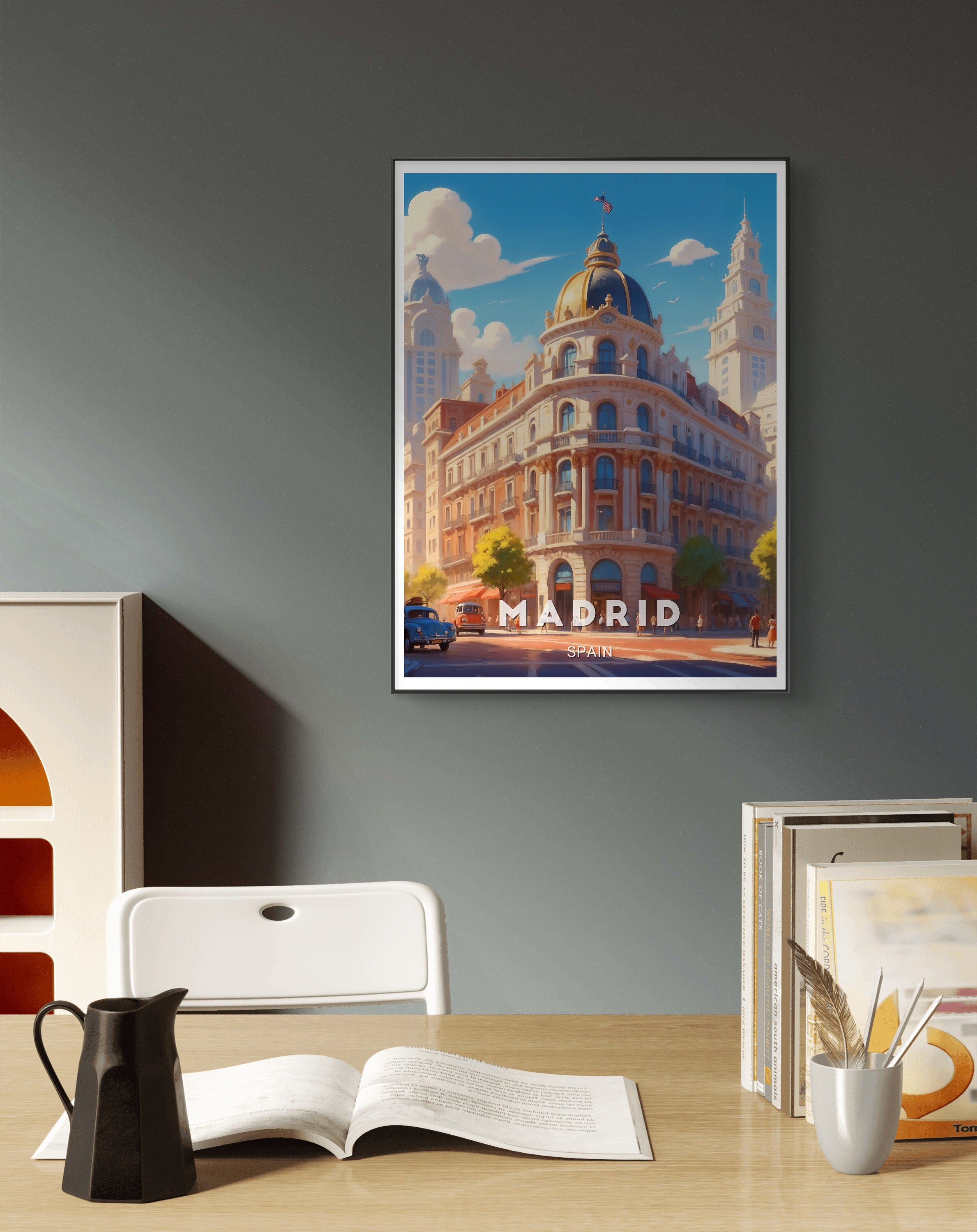 Madrid Poster Stunning Art Print of Madrid's Iconic Architecture and ...