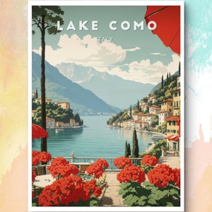 Lake Como Poster - Stunning Art Print of Lake Como's Scenic Beauty and ...