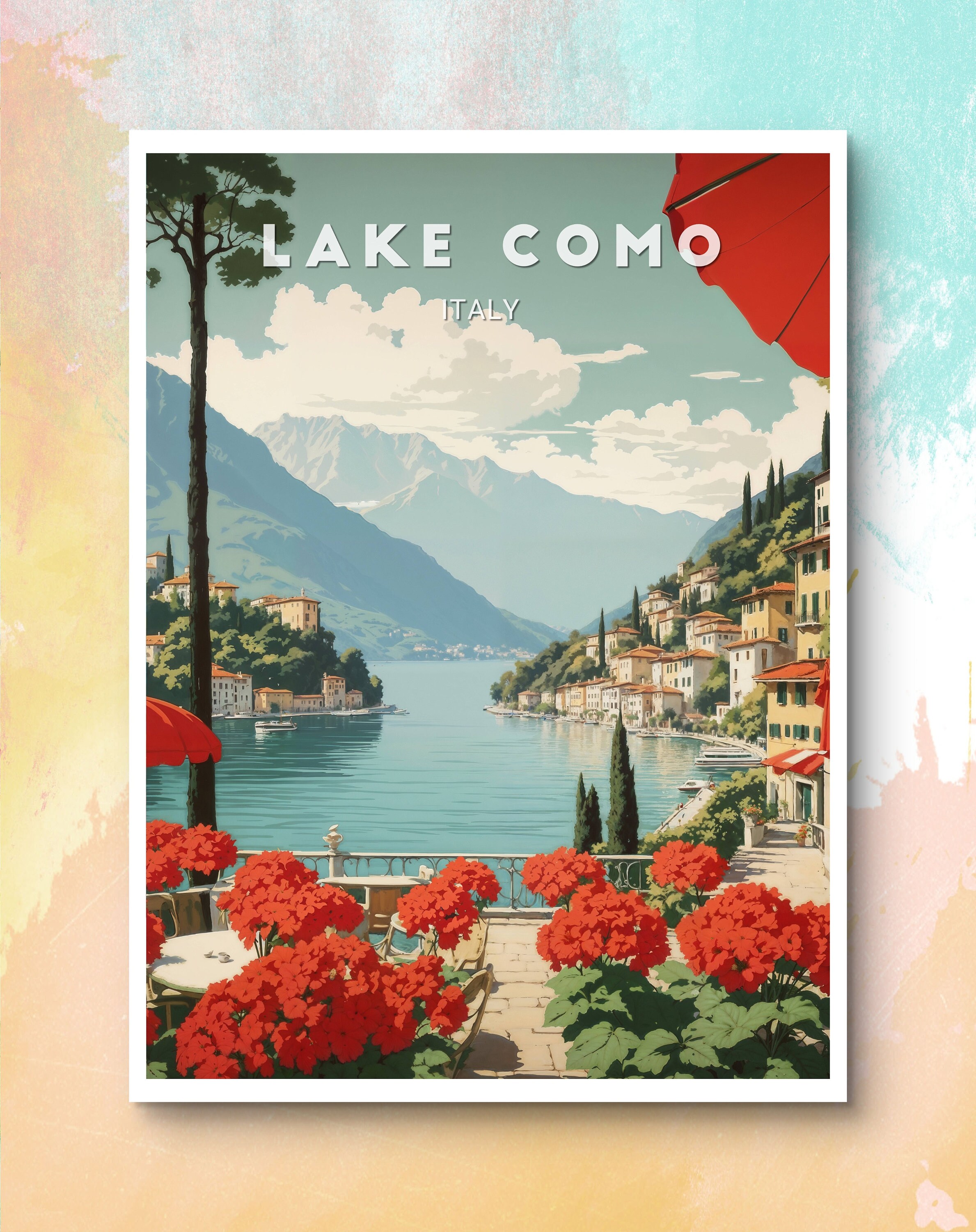 Lake Como Poster - Stunning Art Print of Lake Como's Scenic Beauty and ...